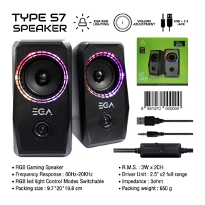 อีจีเอ ลำโพงเกมมิ่ง ขนาด 3 วัตต์ รุ่น TYPE S7 สีดำ - Big C Online