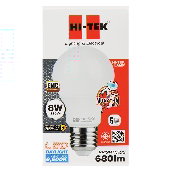 ไฮเทค มวยไทย หลอดไฟ แอลอีดี แสงขาวเดย์ไลท์ E27 8 วัตต์ - Big C Online