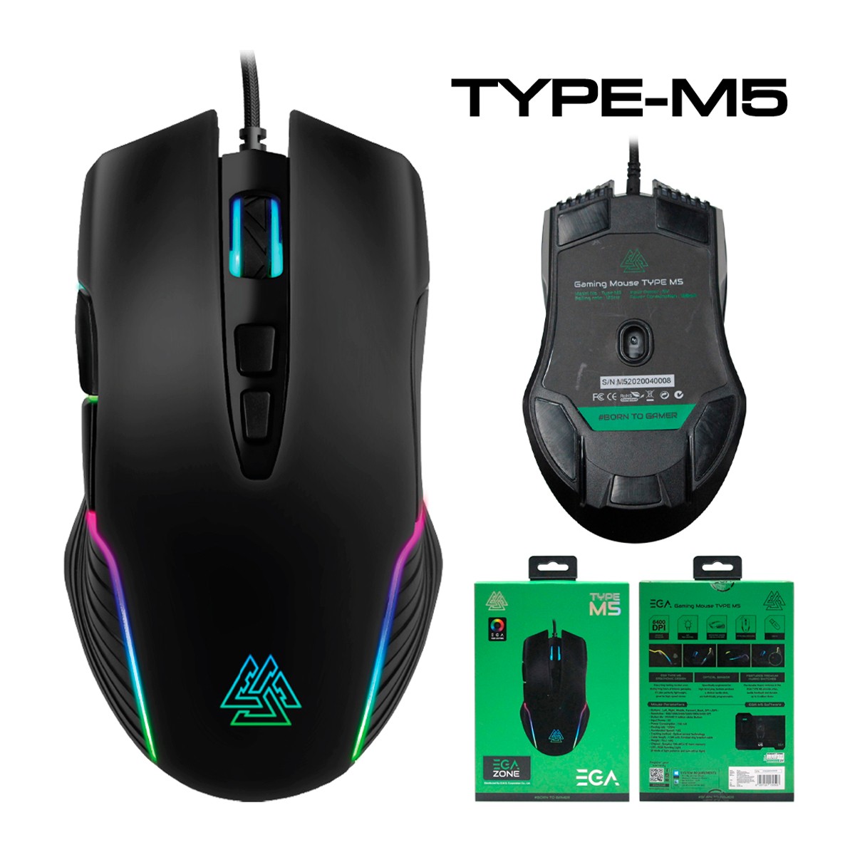 อีจีเอ เกมมิ่งเมาส์ รุ่น TYPE M5 คละสี - Big C Online
