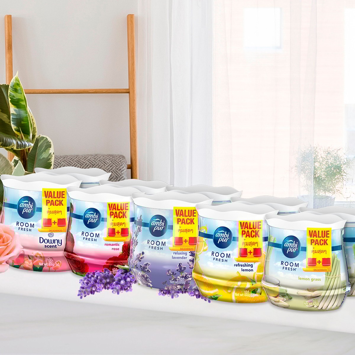 แอมบิเพอร์ เจลหอมปรับอากาศ รูมเฟรช กลิ่นดาวน์นี่เซ้นท์ 180 ก. แพ็ค 2 ...