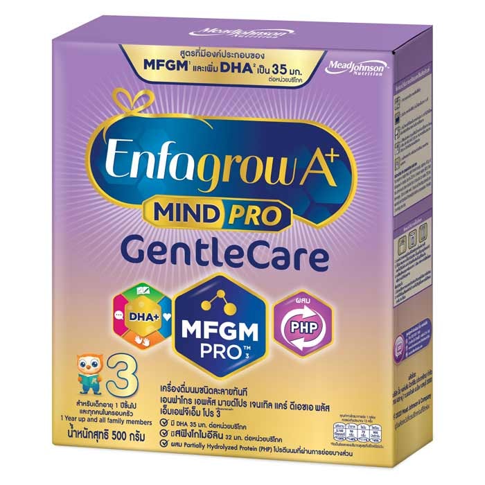 เอนฟาโกร เอพลัส มายด์โปร เจนเทิลแคร์ DHA+ MFGM PRO สูตร 3 ขนาด 500 ก. ...