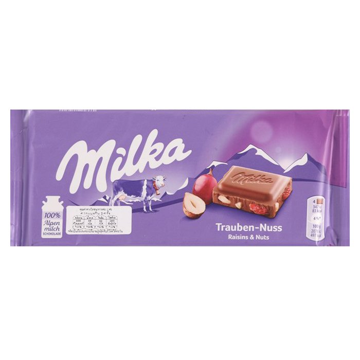 มิลก้า ช็อกโกแลต ผสมลูกเกดและถั่ว 25 ก. - Big C Online