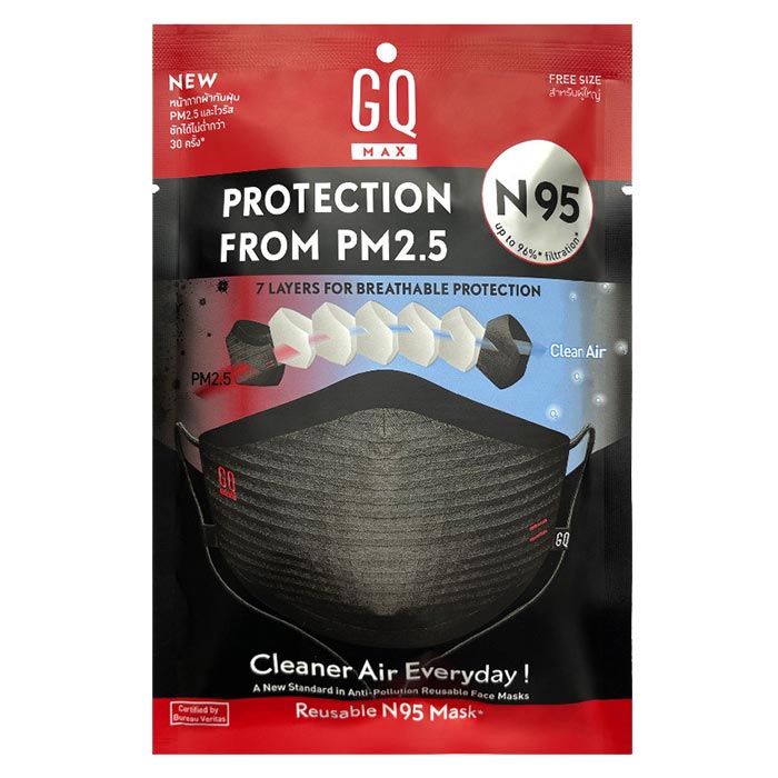 จีคิว แม็กซ์ N95 หน้ากากผ้าสะท้อนน้ำและกันฝุ่น PM2.5 สีขาว - Big C Online