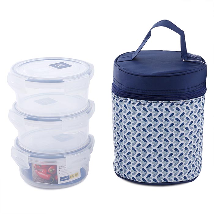 เบสิโค ชุดกล่องอาหาร ซูเปอร์ล็อก ทรงกลม พร้อมกระเป๋า - Big C Online