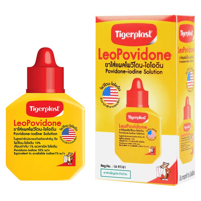 ไทเกอร์พล๊าส ยาใส่แผล ลีโอ โพวิโดน-ไอโอดีน 15 มล. - Big C Online