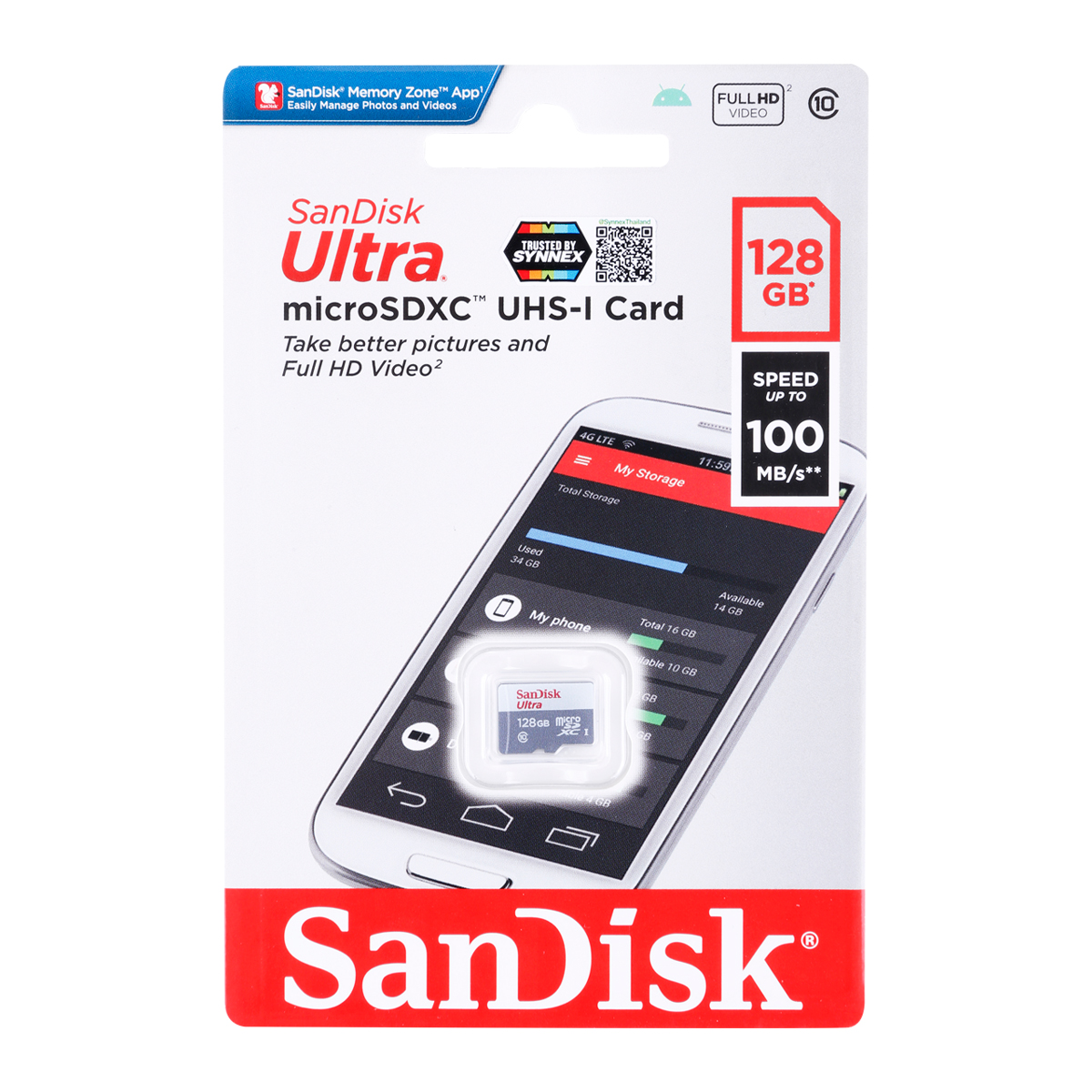 แซนดิสก์ อัลตร้า อุปกรณ์สำรองข้อมูล MicroSDXC™ UHS-I การ์ด รุ่น SDSQUNR ...