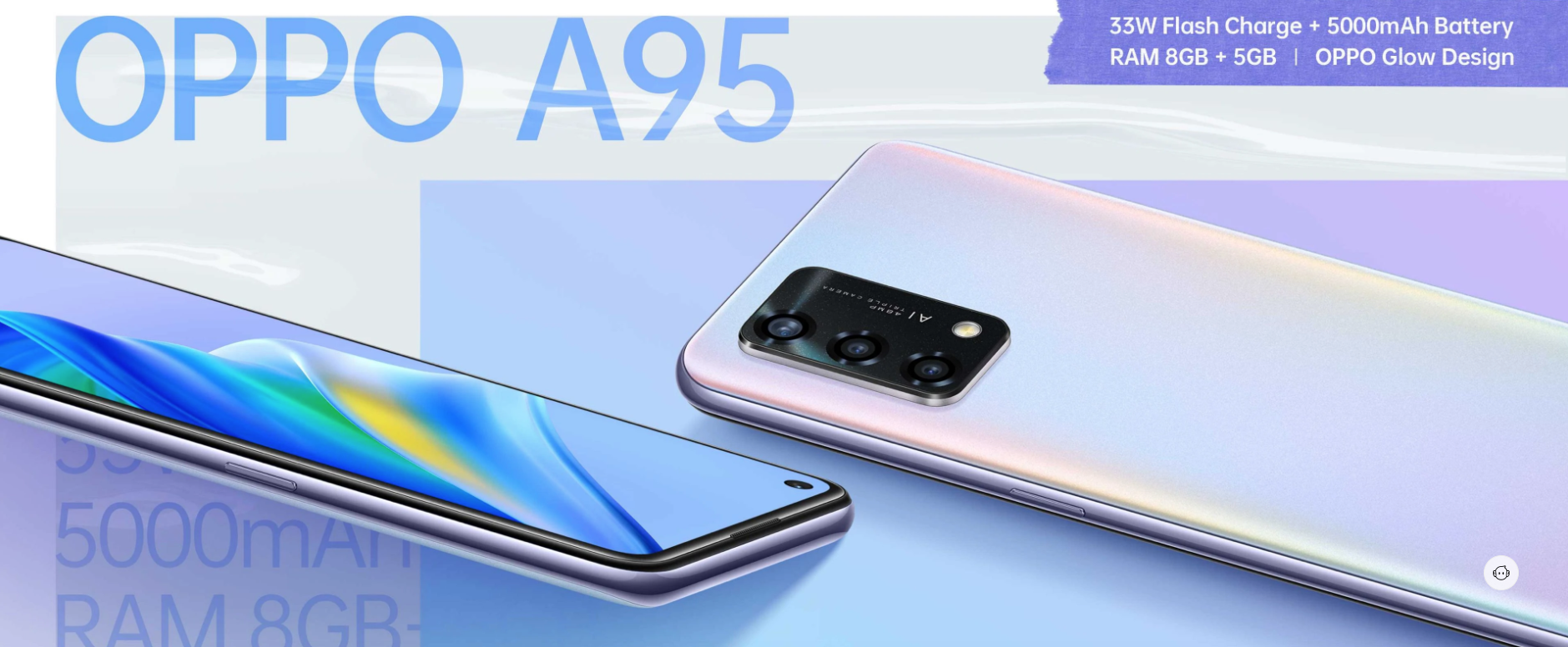 ออปโป้ สมาร์ทโฟน รุ่น A95 ขนาด 8+128 GB สีเงินประกายรุ้ง - Big C Online